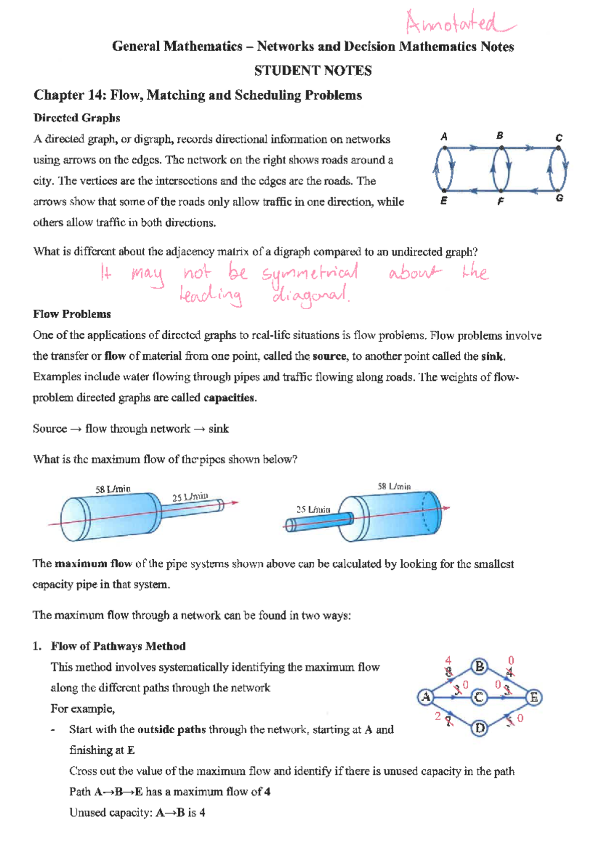 Chapter 14 - Flow, Matching and Scheduling Problems Annotated - Studocu