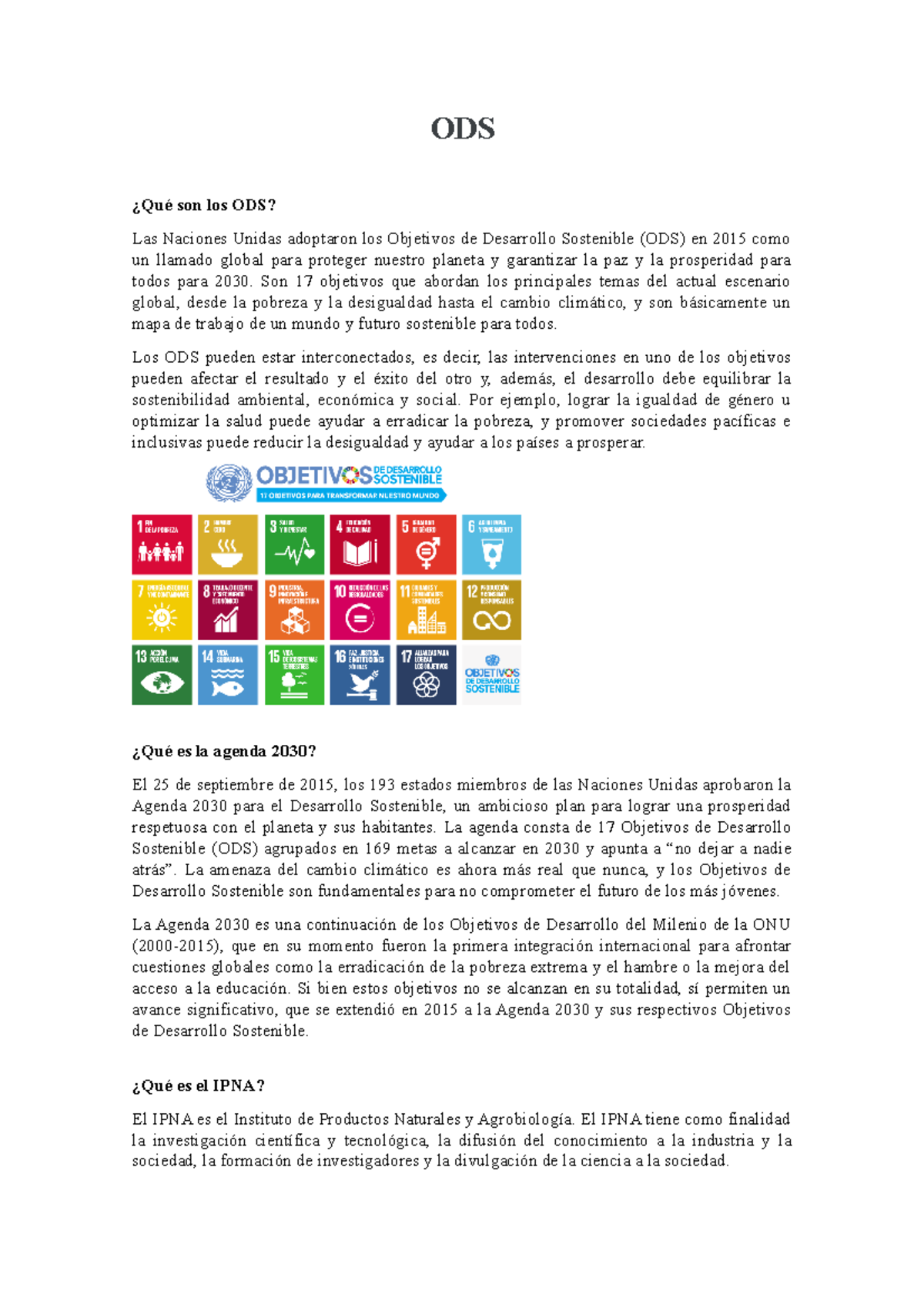 ODS - ODS - ODS ¿Qué son los ODS? Las Naciones Unidas adoptaron los ...