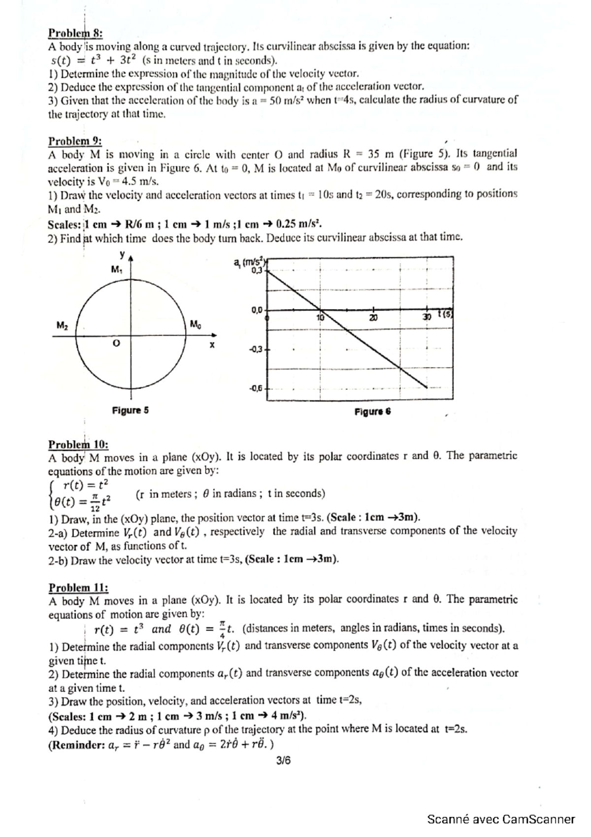 Physique - CHAPTER 1 - Problem 8: A body is moving along a curved ...
