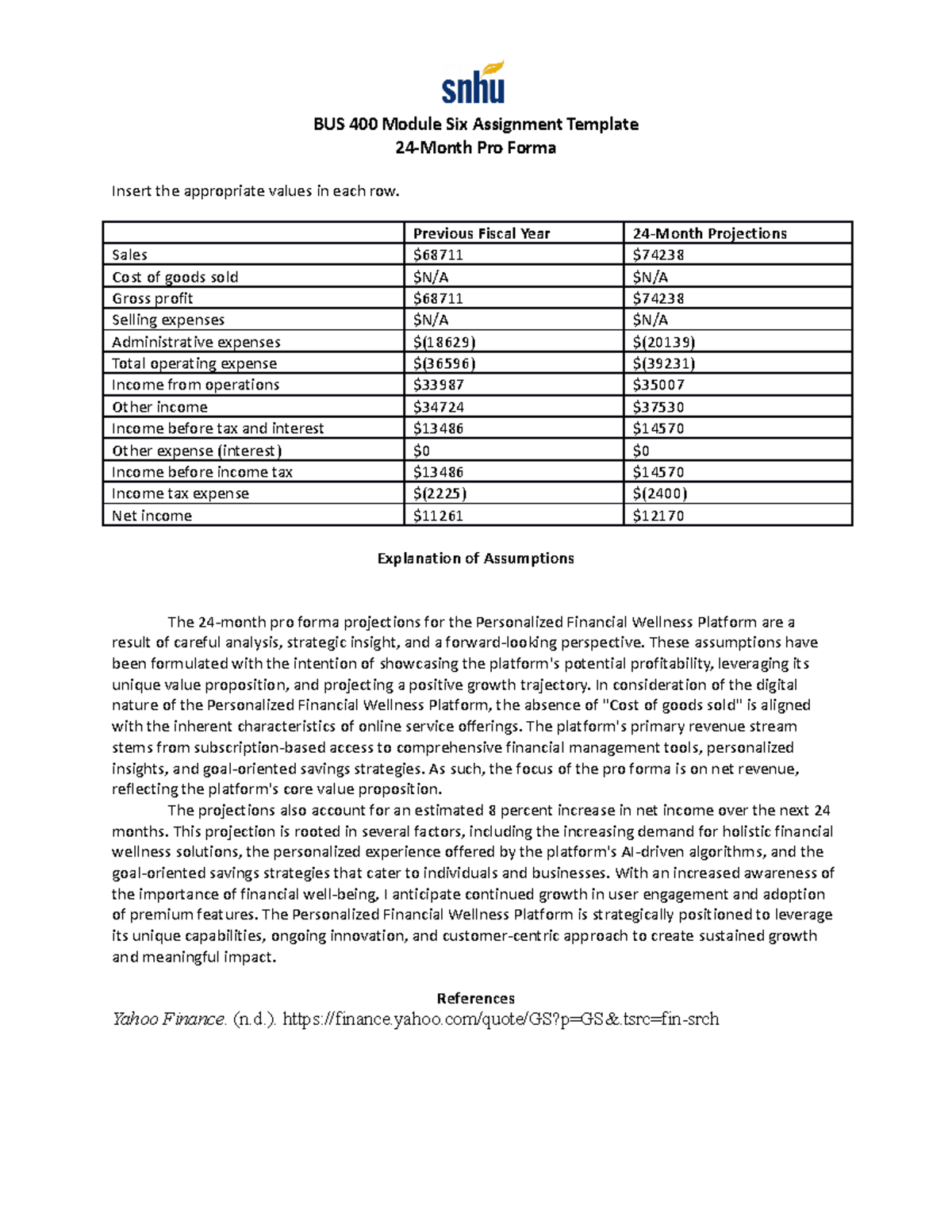 BUS 400 Module Six Assignment Template - BUS 400 Module Six Assignment ...