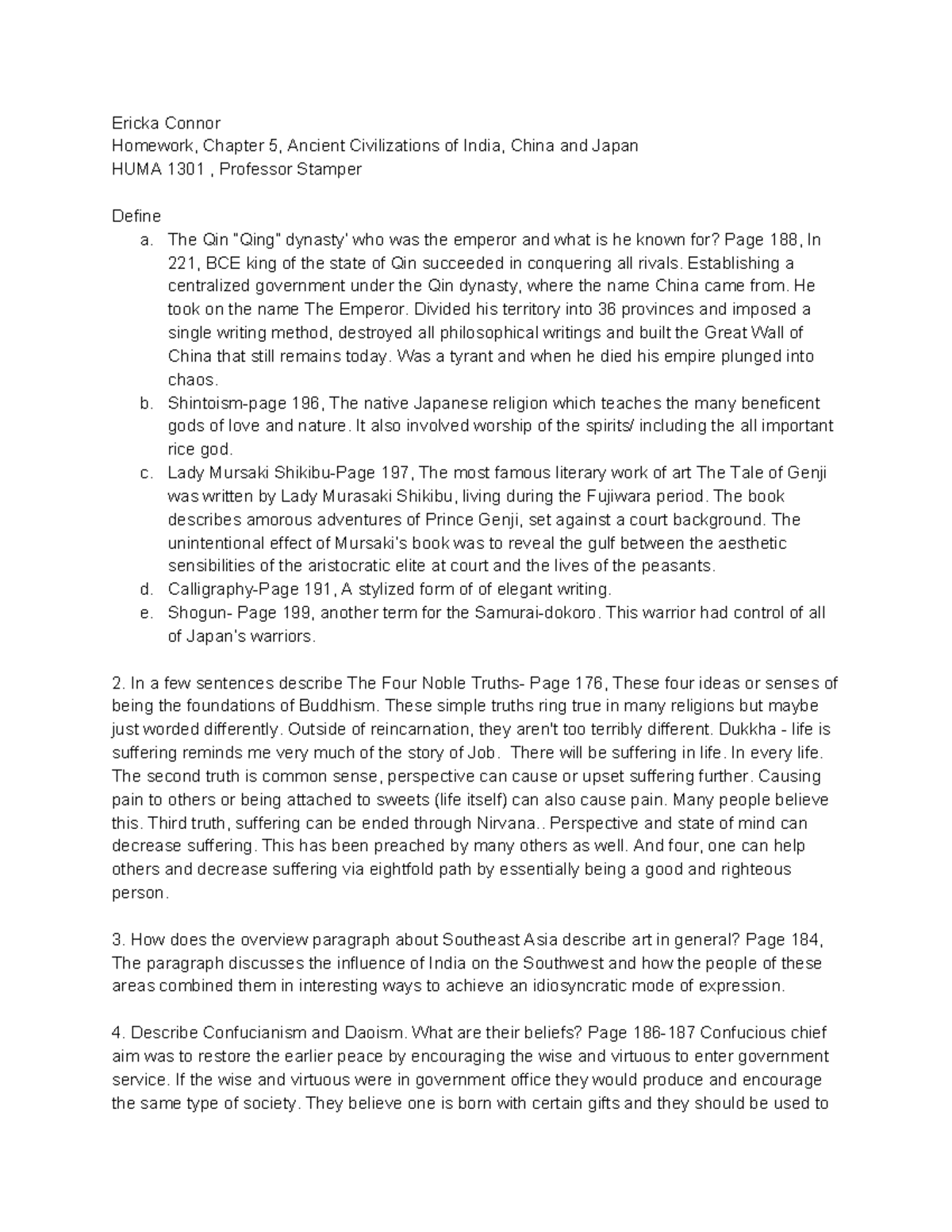 Chapter 5 second half - Notes/ homework questions and test prep ...