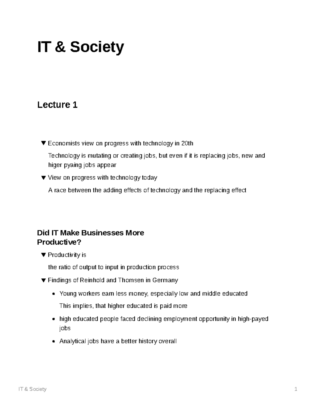 IT Society Mitschrift - Informationstechnologien und Gesellschaft (IT ...