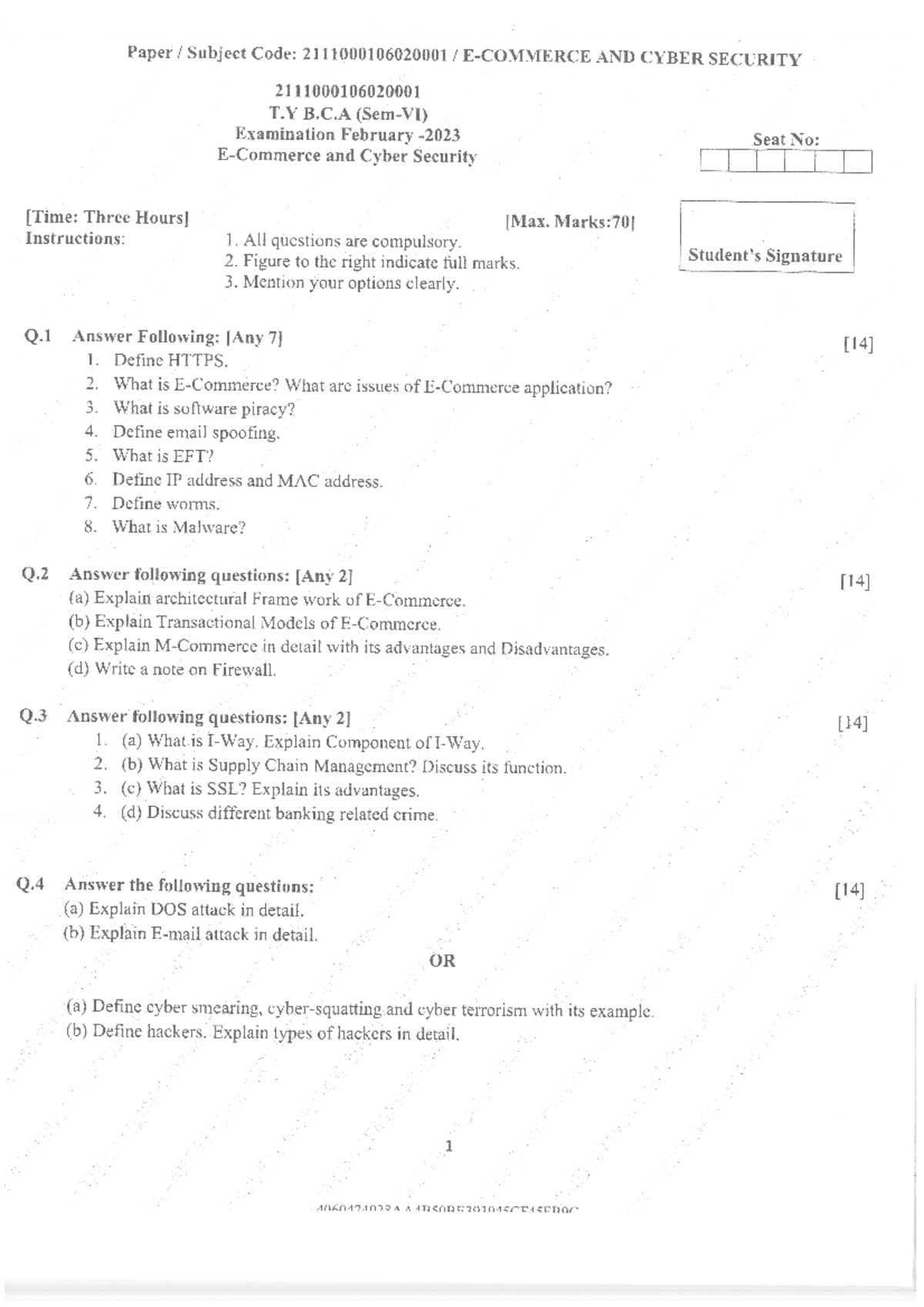 602-E-Commerce & Cyber Security - Bachelor of Computing - Studocu