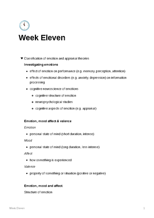 Week Ten Cog - 3rd Year cognition lecture and reading notes - in depth ...