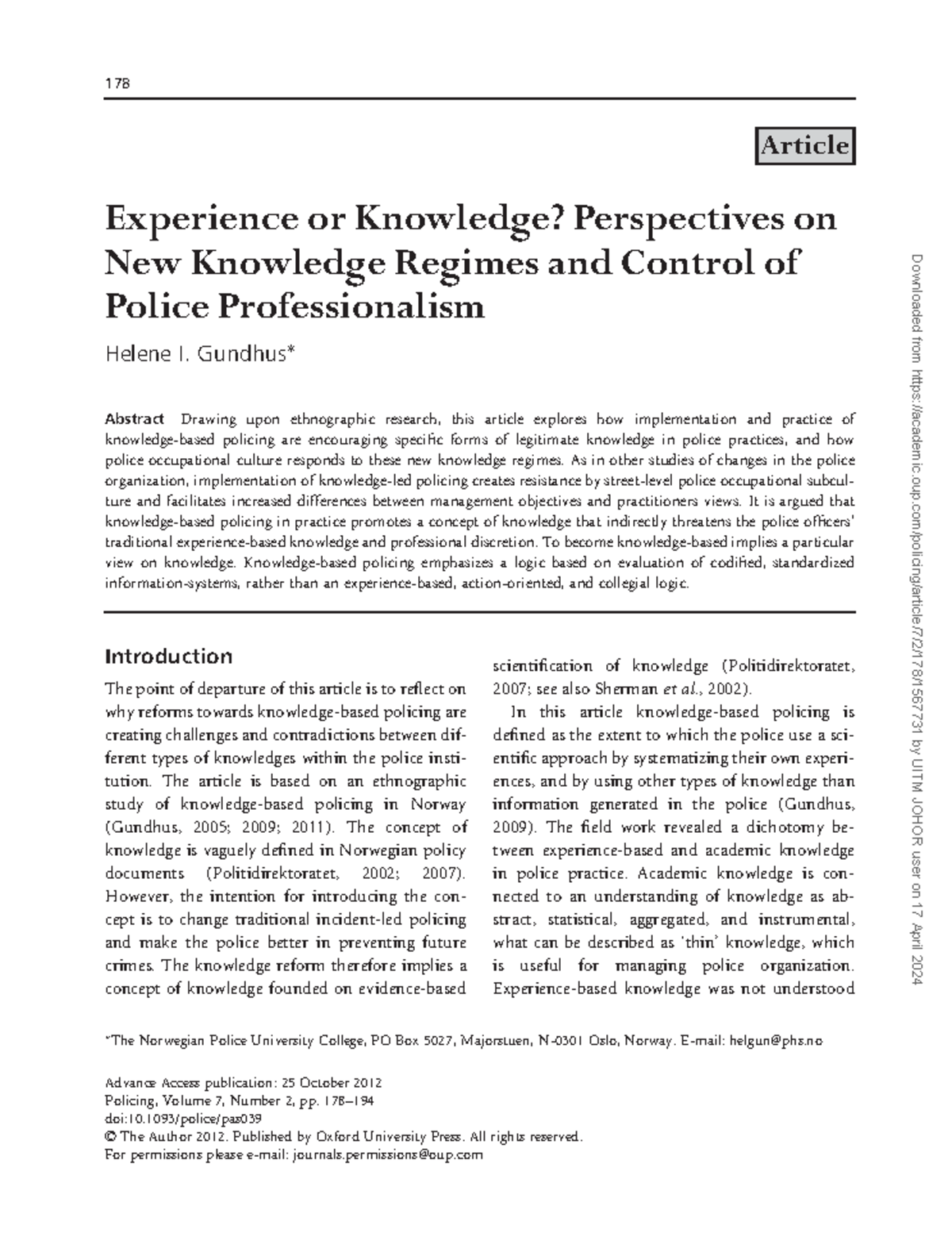 Experienced or knowledge - Article Experience or Knowledge ...