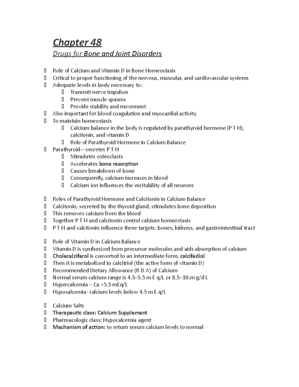 Pharm exam 6 part 2 Notes - Chapter 48 Drugs for Bone and Joint ...