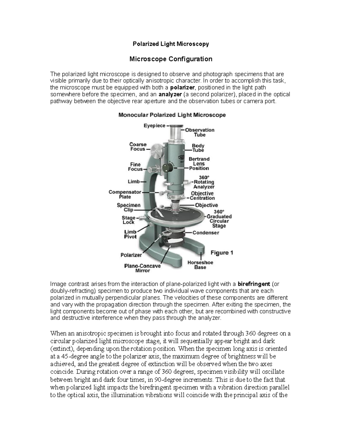 Polarized Light Microscopy - Polarized Light Microscopy Microscope ...