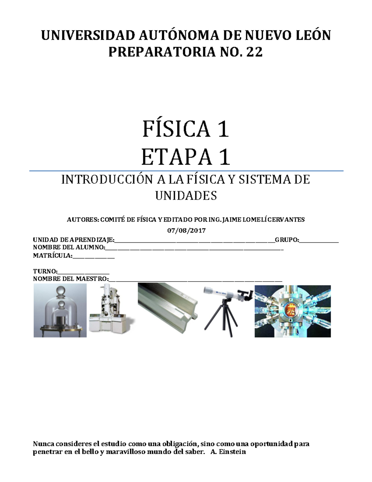 Portafolio de Evidencias Fisica 1 ( Etapa 1) Bachillerato Tecnico - UNIVERSIDAD AUT”NOMA DE ...