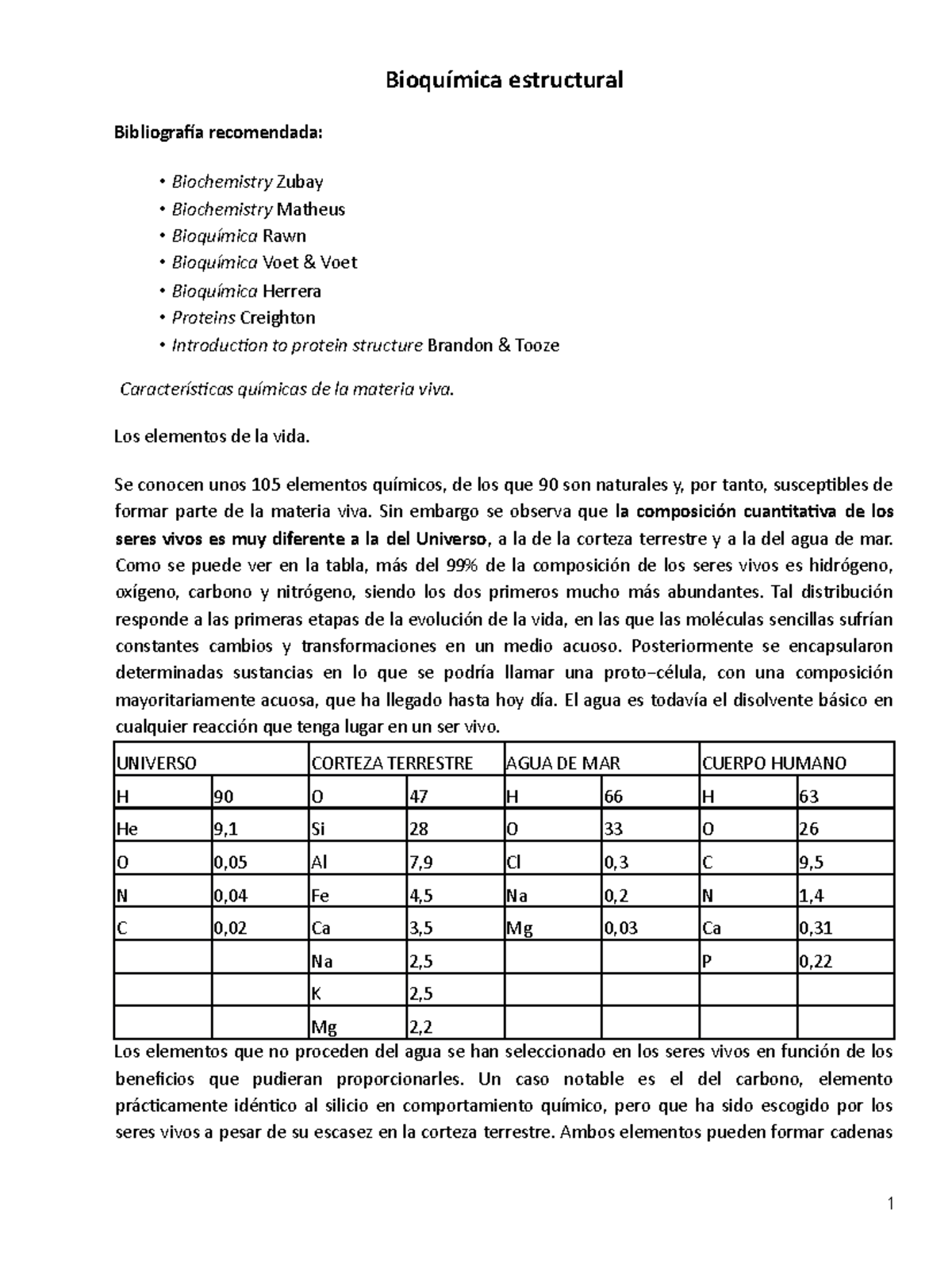 Bioquímica estructural - estructural recomendada: Biochemistry Zubay ...