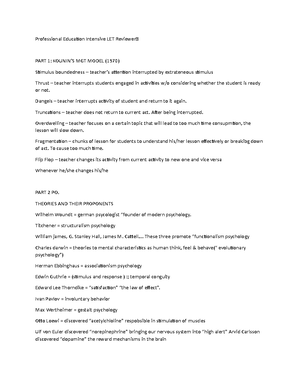 LET 11 - LET DRILLS - PROF. ED PROPONENTS B. SKINNER – Operant ...