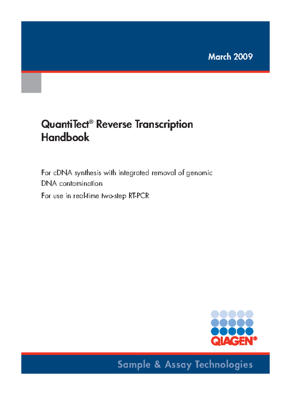 Quanti Tect Reverse Transcription Handbook - QuantiTect ® Reverse ...