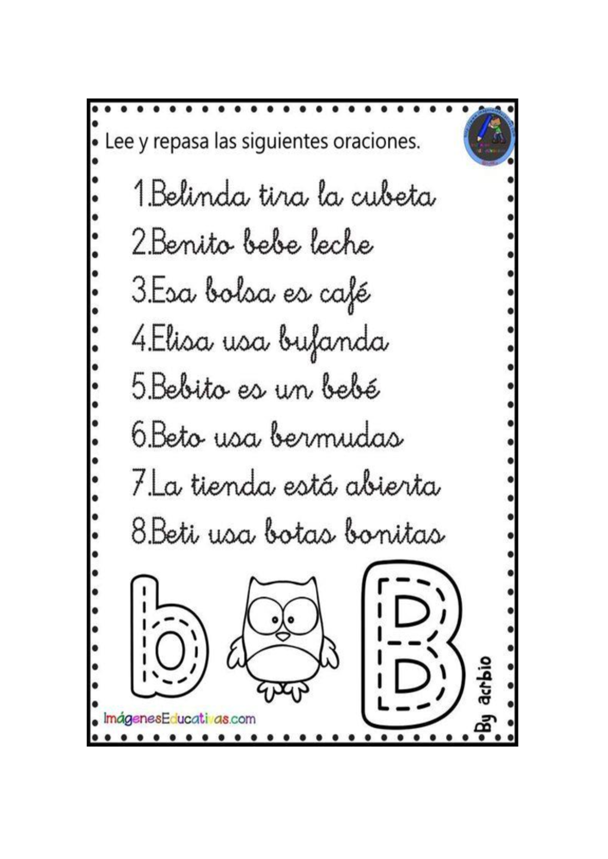 Lectura DE Oraciones CON B - comunicación y redacción - Lee y repasa ...