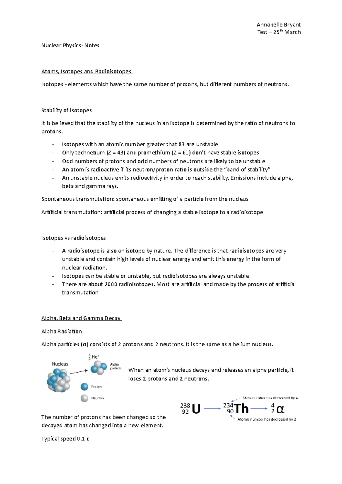 Physics ATAR - Nuclear Physics notes (year 11) - Studocu