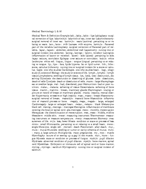 Med Terms CD - Medical Terminology for letters C and D - Medical ...
