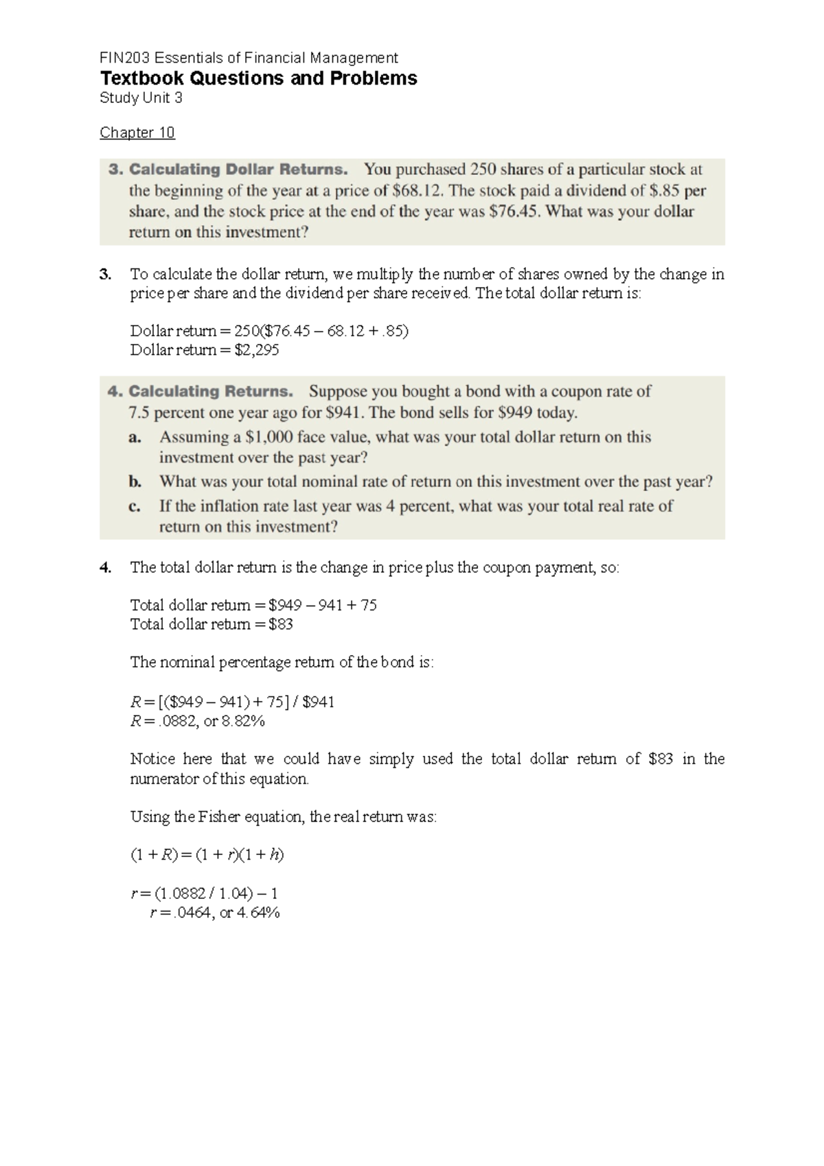 SU3 (with solution) - Textbook Questions and Problems Study Unit 3 ...