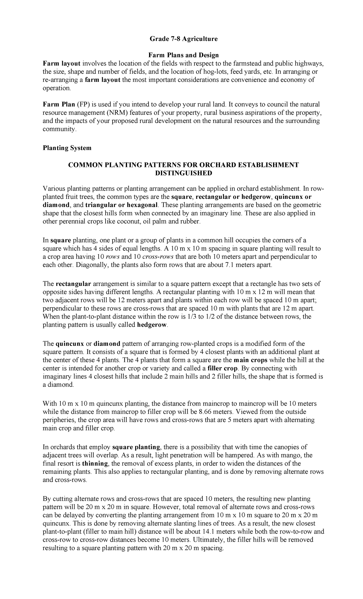 Agriculture Proper Lesson Grade 7 8 3rd Grading - Grade 7-8 Agriculture ...