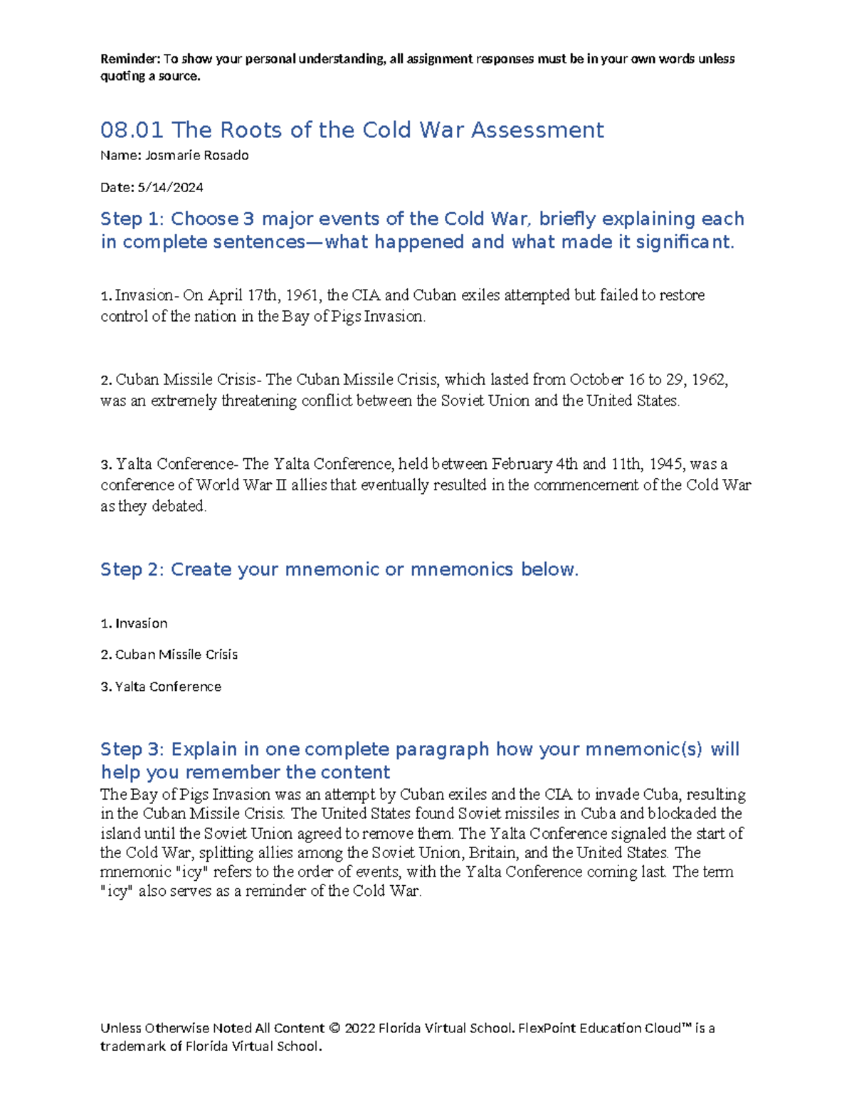 Roots of the cold war wh yourname - Reminder: To show your personal ...