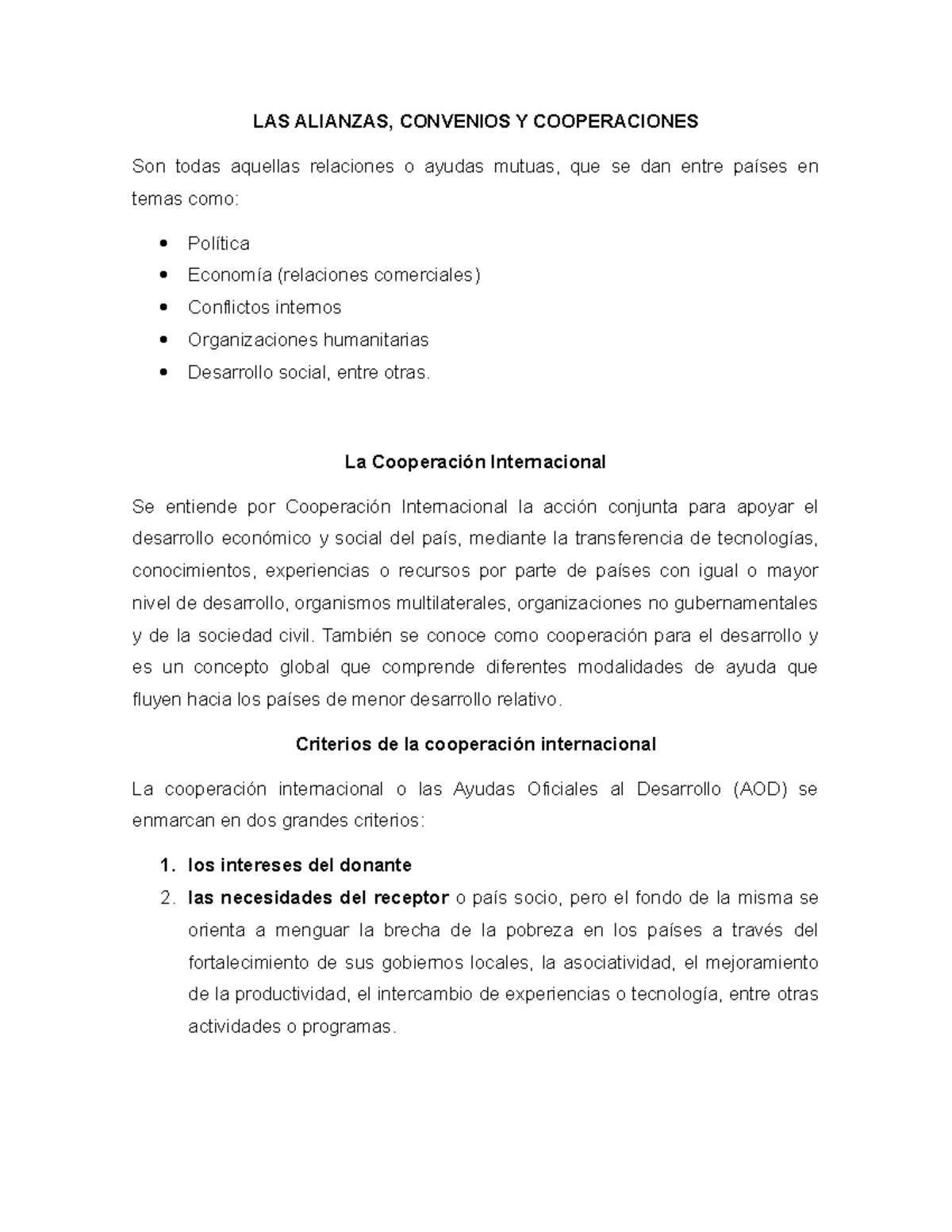Las alianzas, convenios y cooperaciones - LAS ALIANZAS, CONVENIOS Y ...