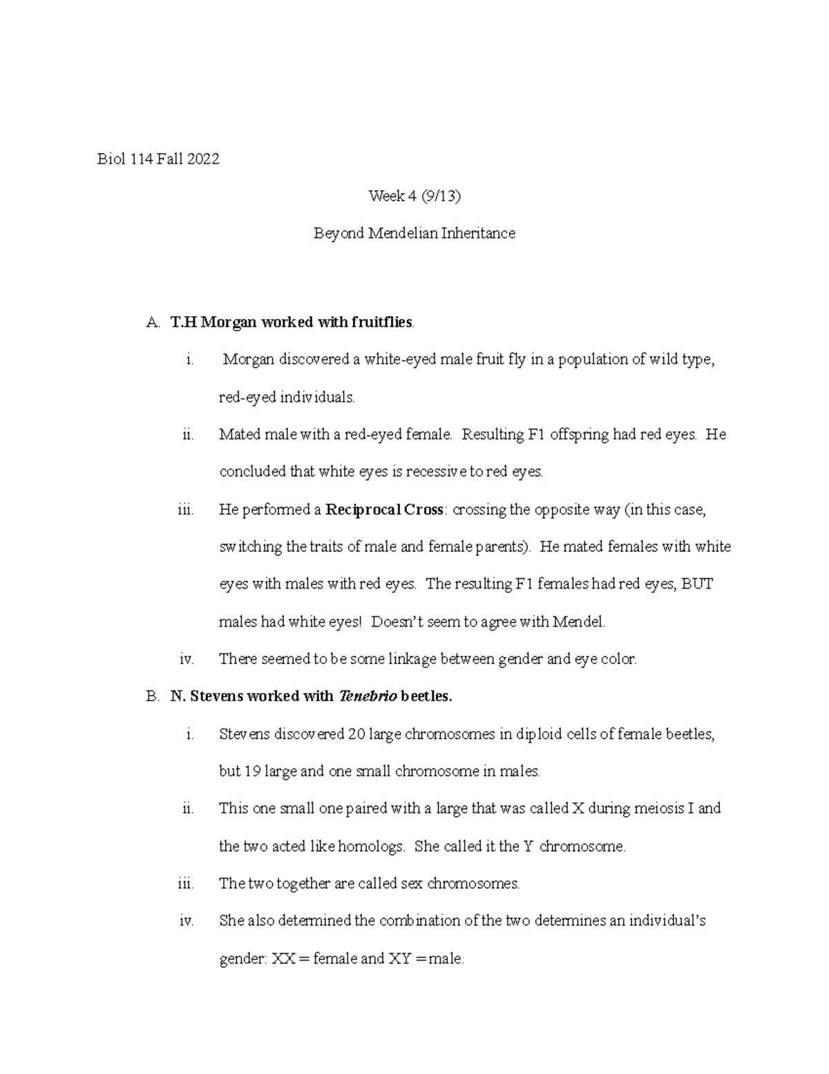 6-1 - Armstrong: Unit 1 - Biol 114 Fall 2022 Week 4 (9/13) Beyond ...