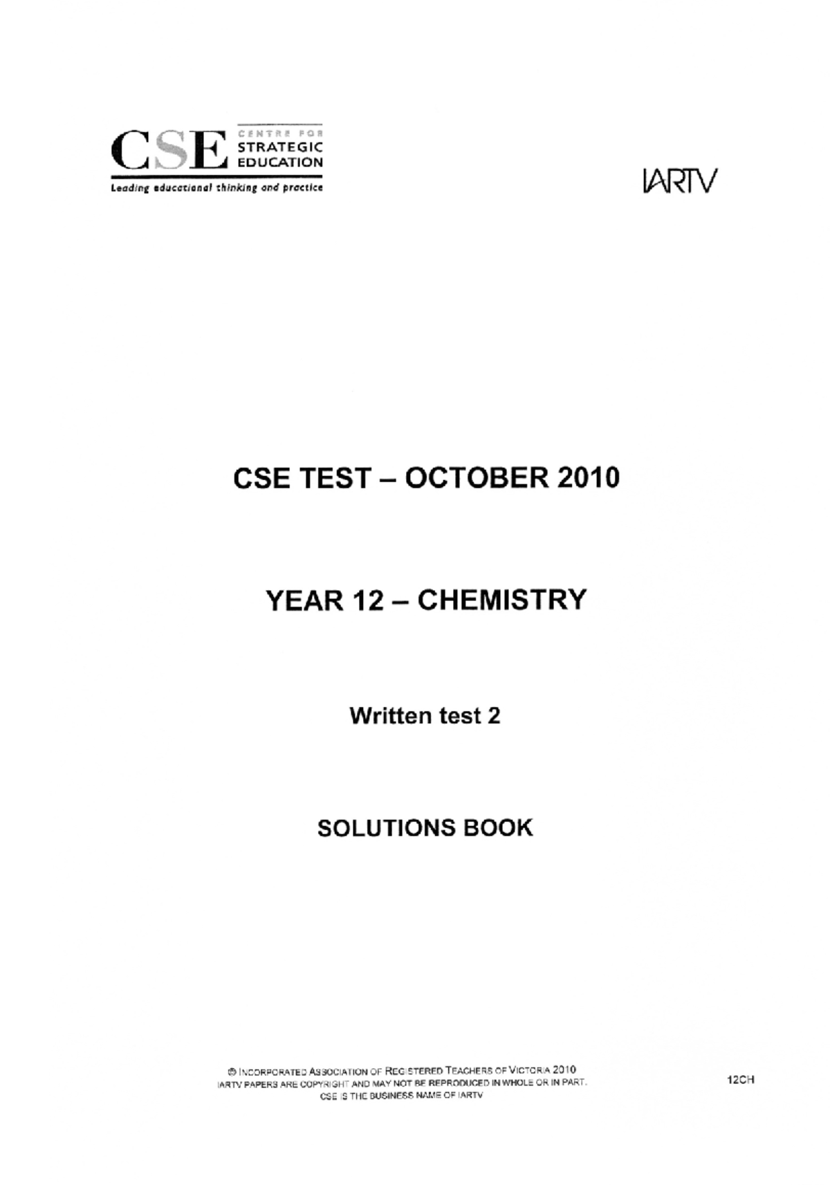 2010 cse unit 4 solutions - CENTRE FOR CSE STRATEGIC EDUCATION Leading ...