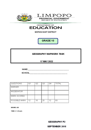 Geography Grade 10-12 Mapwork Notes - GEOGRAPHY MAPWORK NOTES GRADES 10 ...