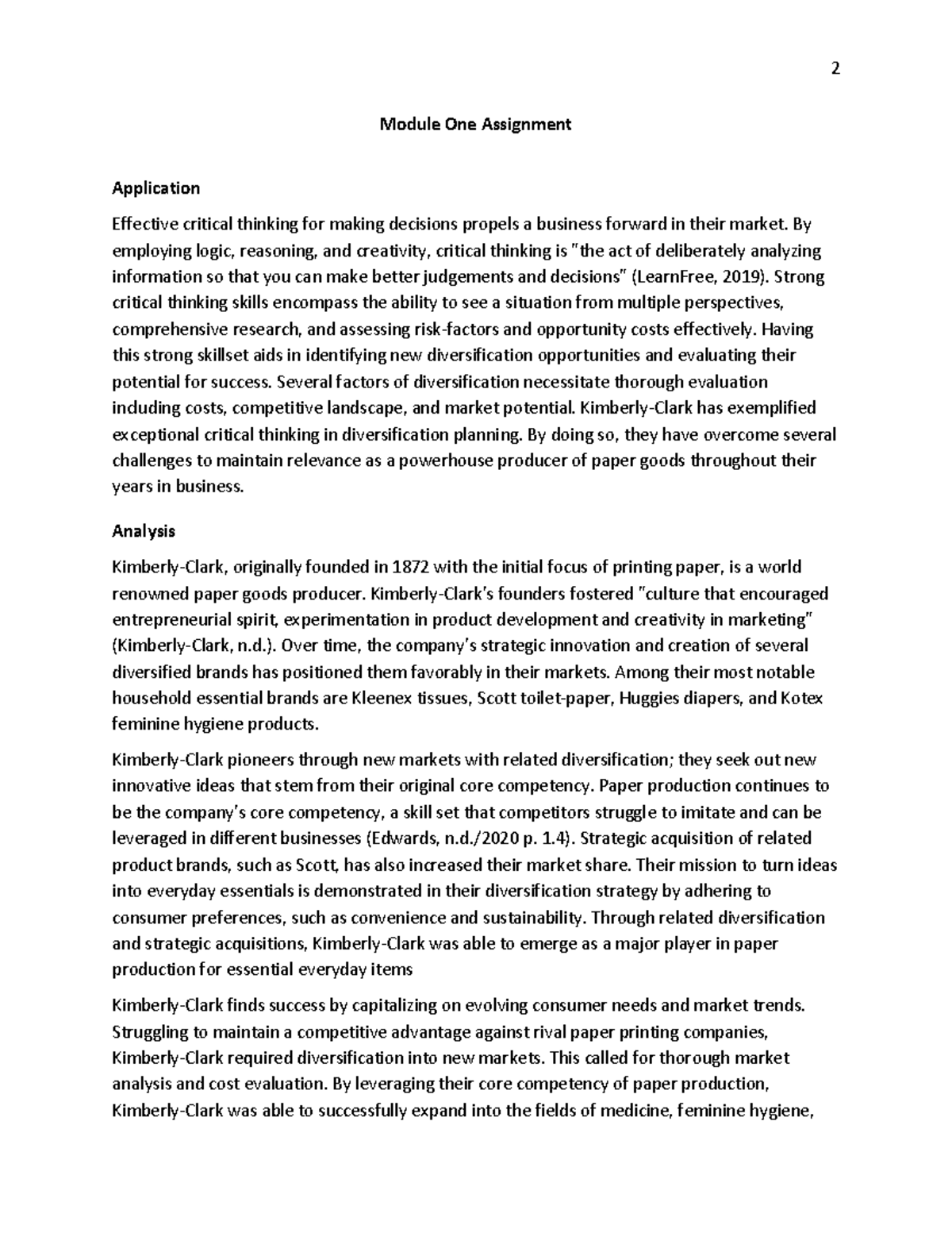 BUS225 Module One Assignment - 2 Module One Assignment Application ...