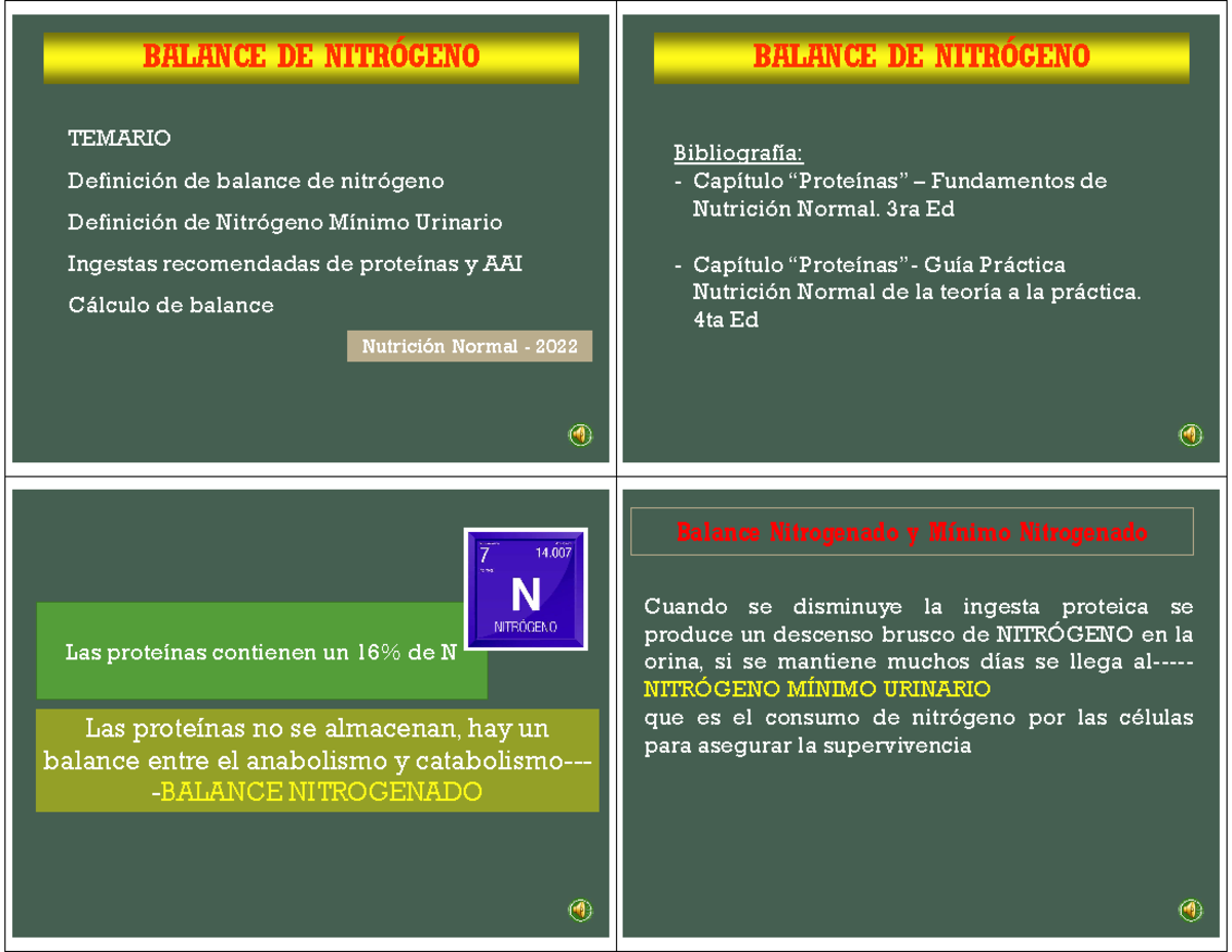 9 Balance DE Nitrogeno - BALANCE DE NITRÓGENO TEMARIODefinición de ...