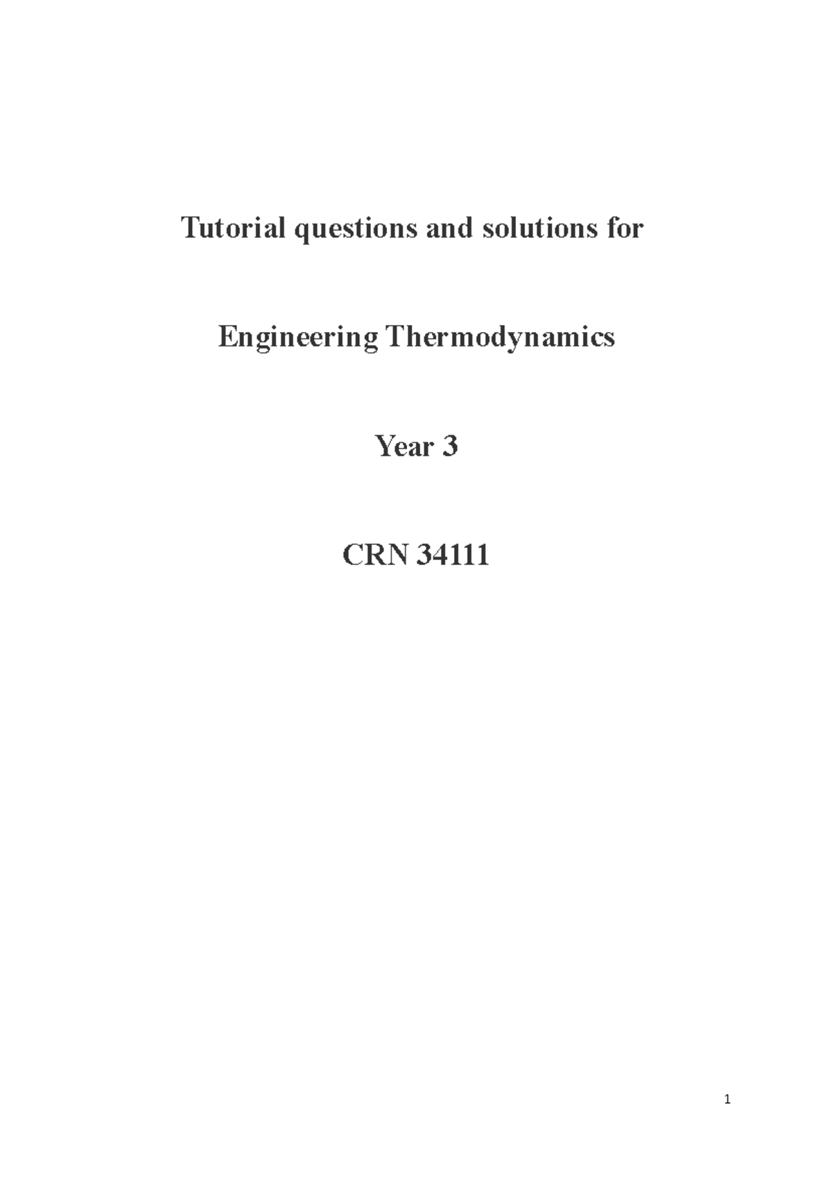 Thermo Tutorials - Tutorial questions and solutions for Engineering ...
