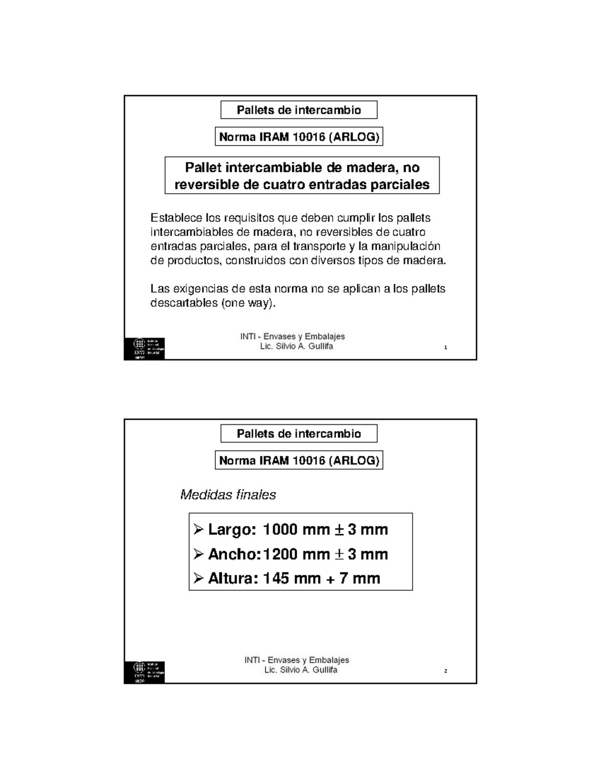 Iram 10016 Pallet Arlog - Establece los requisitos que deben - Studocu