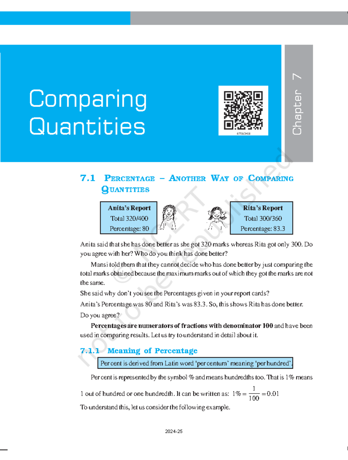 Gemh107 - For your information - 108 MATHEMATICS Comparing Quantities ...