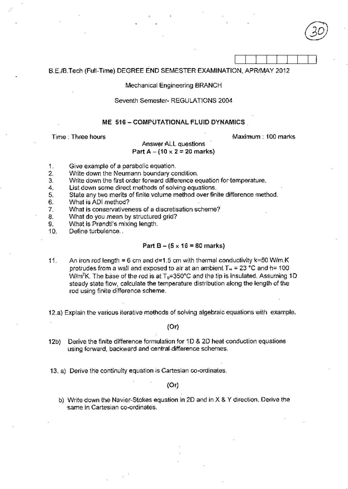 151-160 132 - question paper - Aeronautical Engineering - Studocu