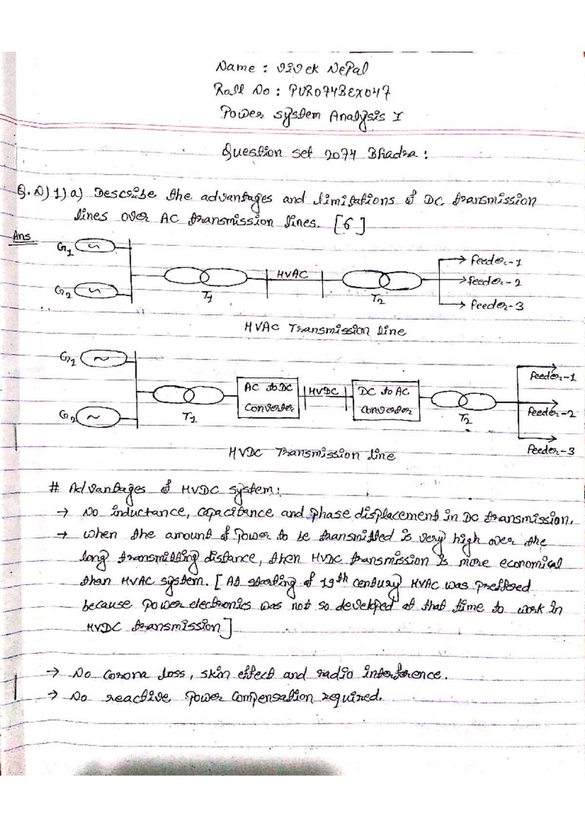 2074 Solution Power System I - Electrical engineering material III - Studocu