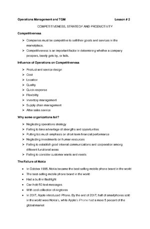 Operations Management - Capacity Planning Case Study - Studocu