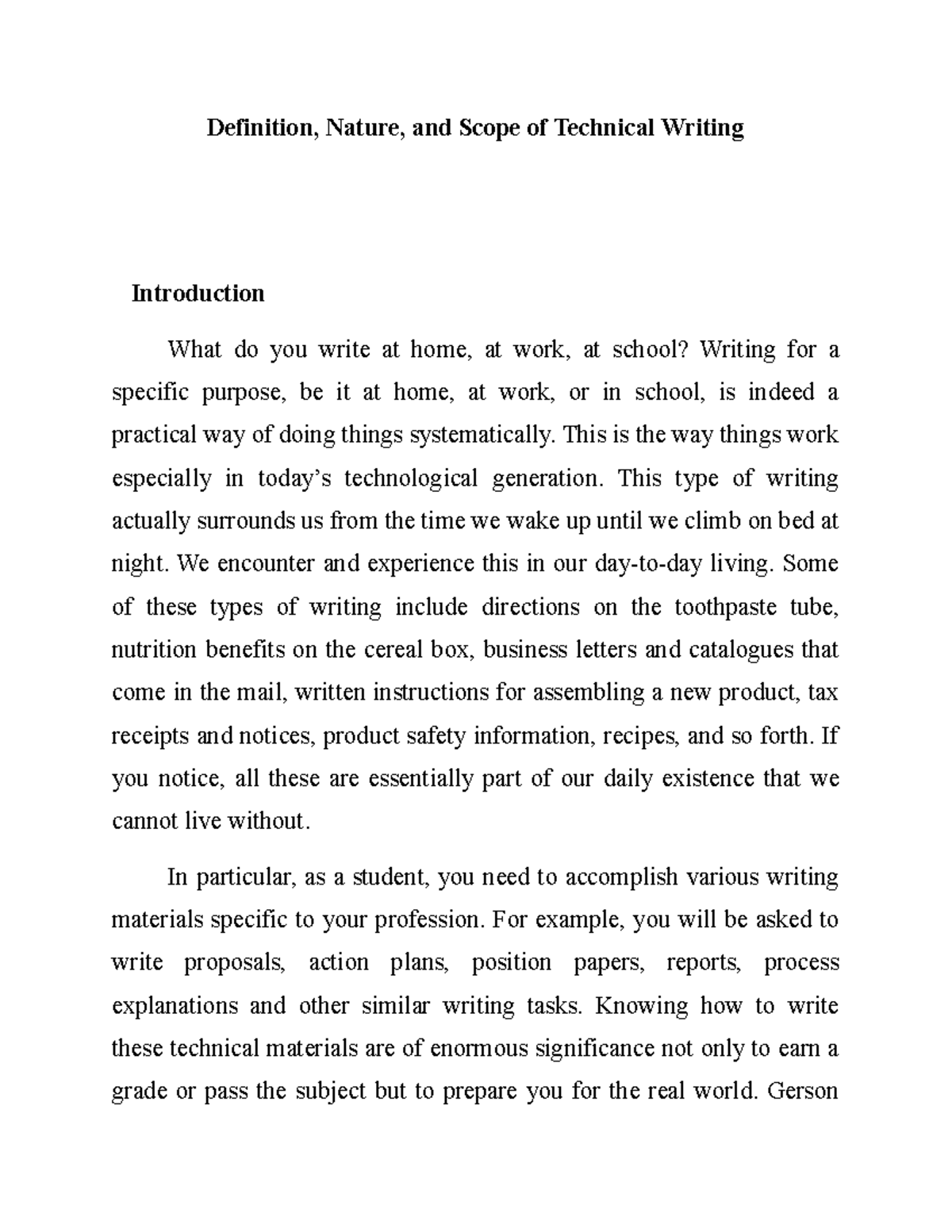 Definition, Nature, and Scope of Technical Writing - Definition, Nature ...