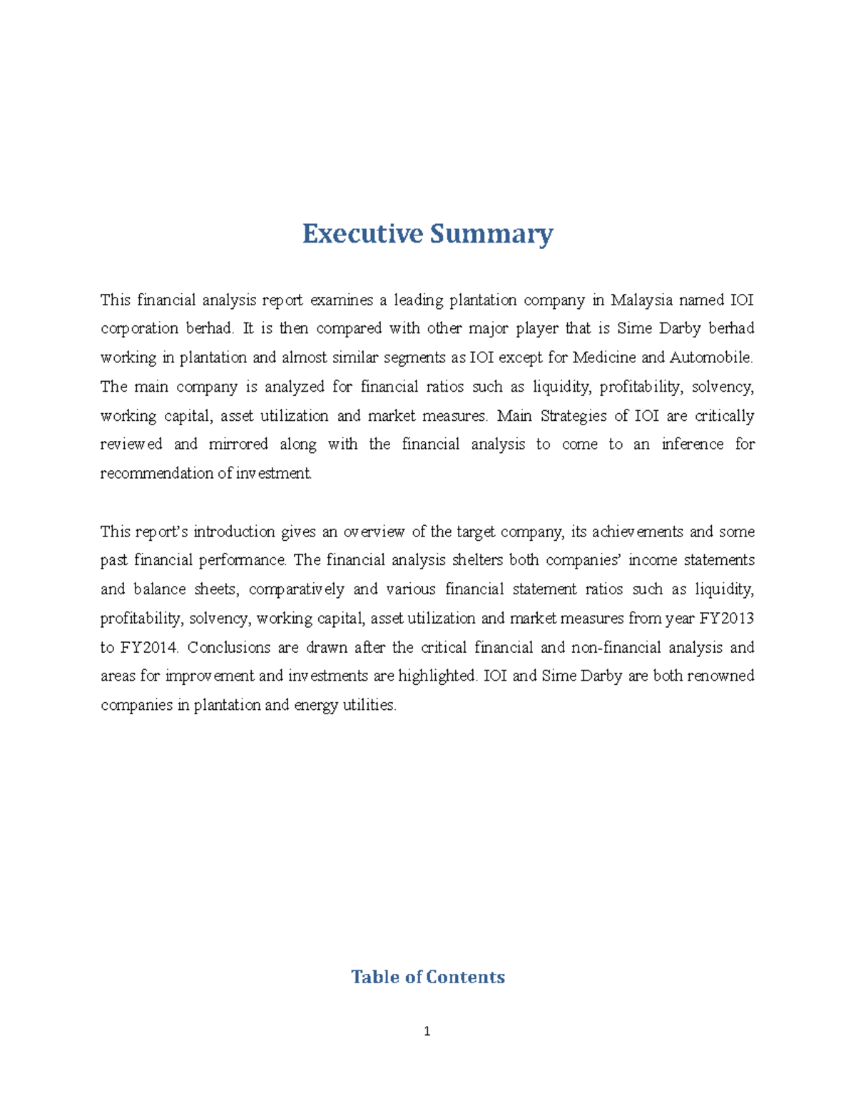 IOI Group Financial Reports - Executive Summary This financial analysis ...