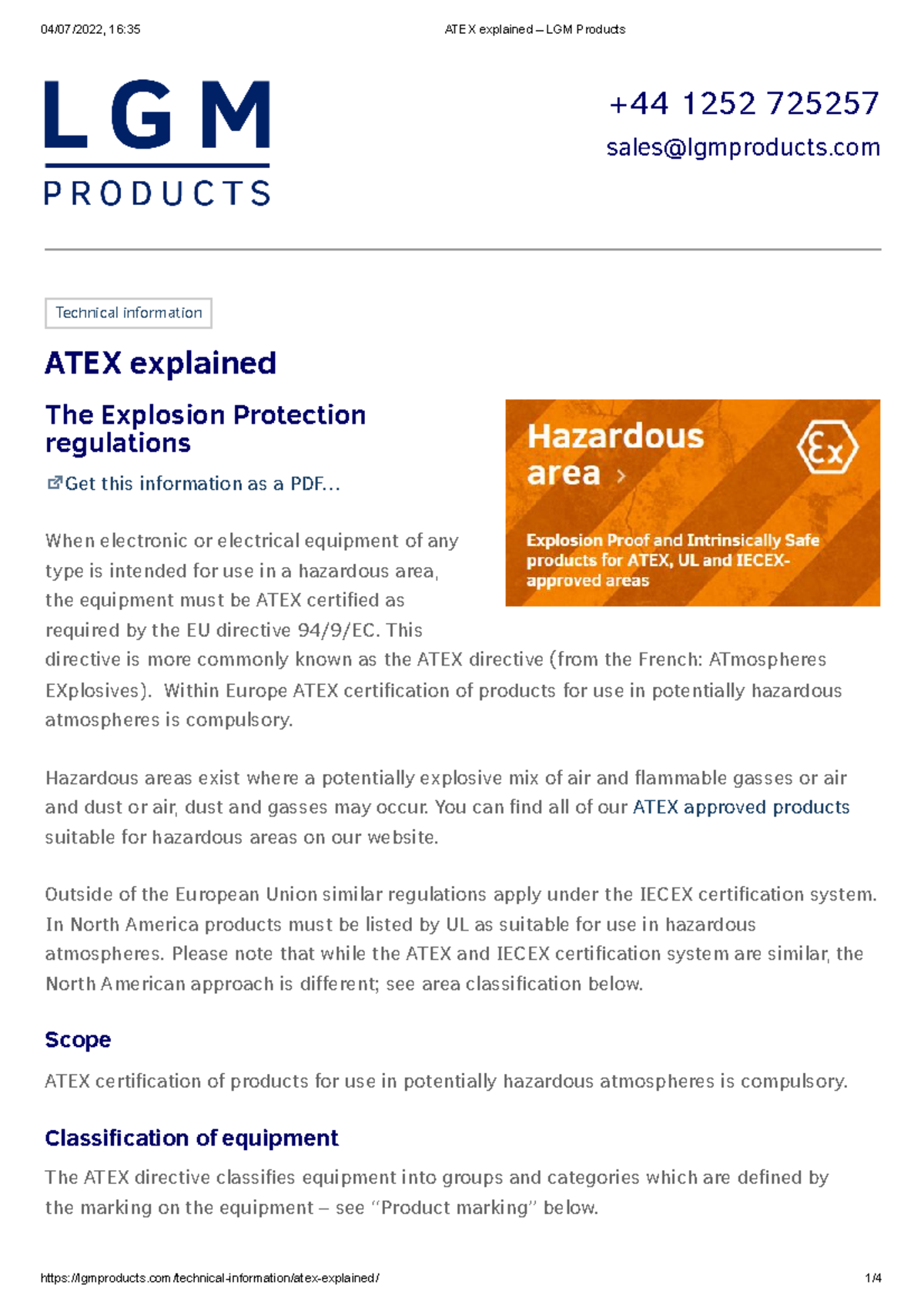 ATEX explained – LGM Products - Technical information ATEX explained ...