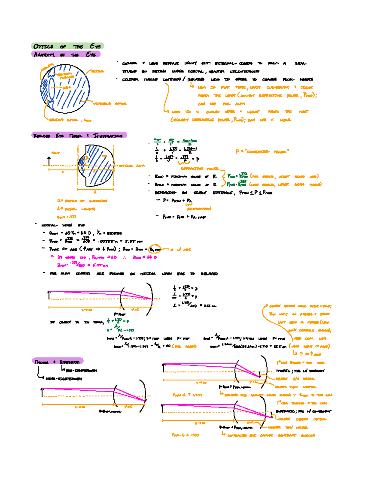 Physics 5B Week 9 - Winter 2022 - Samani - OPTICS OF THEEYE Anatomyof ...
