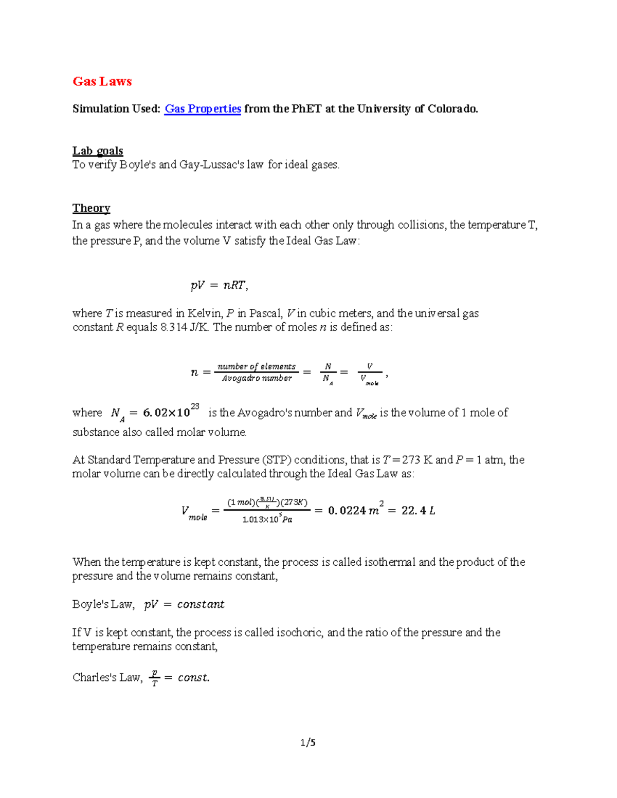 Gas Laws Online - Gas Laws Work - Gas Laws Simulation Used: Gas ...