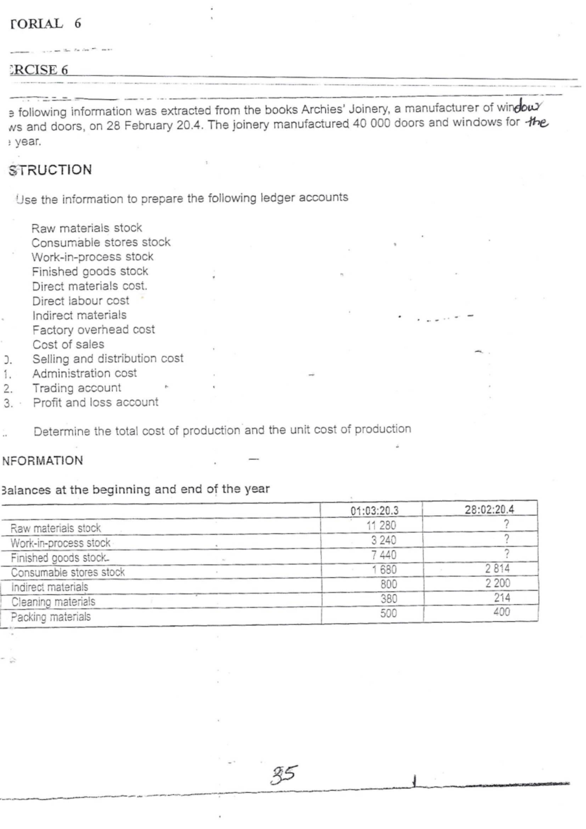 Manufacturing Tutorial 1 - ACCT102 - Studocu