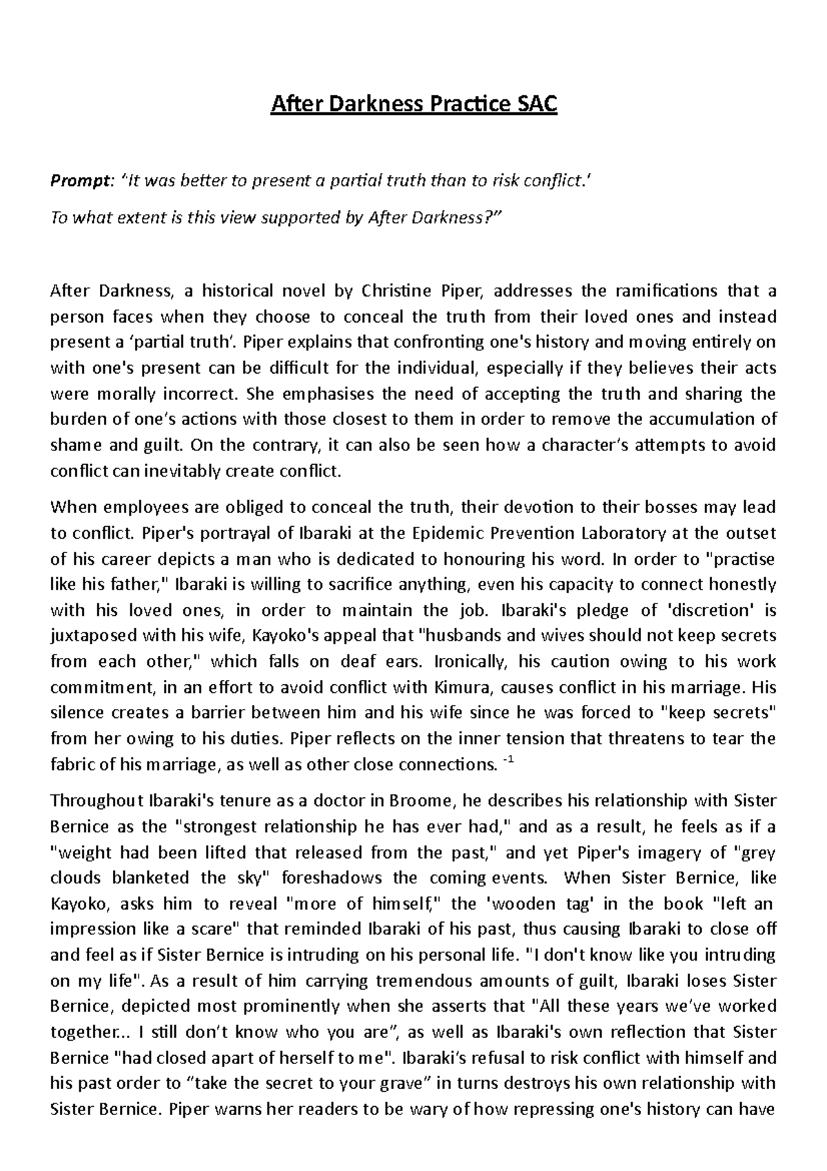 After Darkness Practice SAC - After Darkness Practice SAC Prompt: “It ...