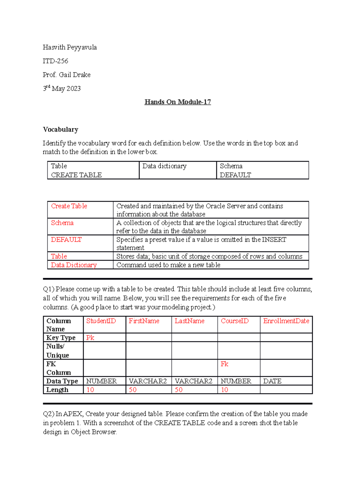 Hands on Mod18 - Its a hand on module experience that is mandatory to ...