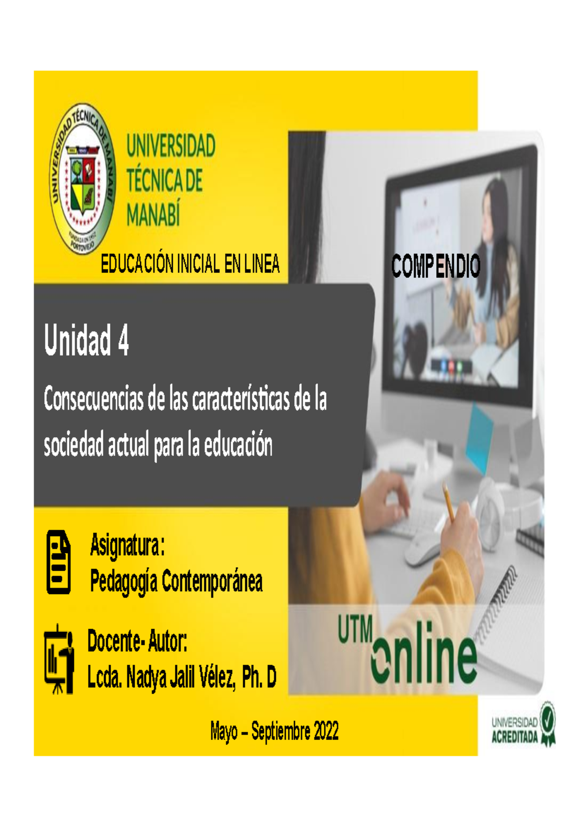 Compendio- Unidad 4- Pedag - Índice Tabla de contenido PARA LA ...