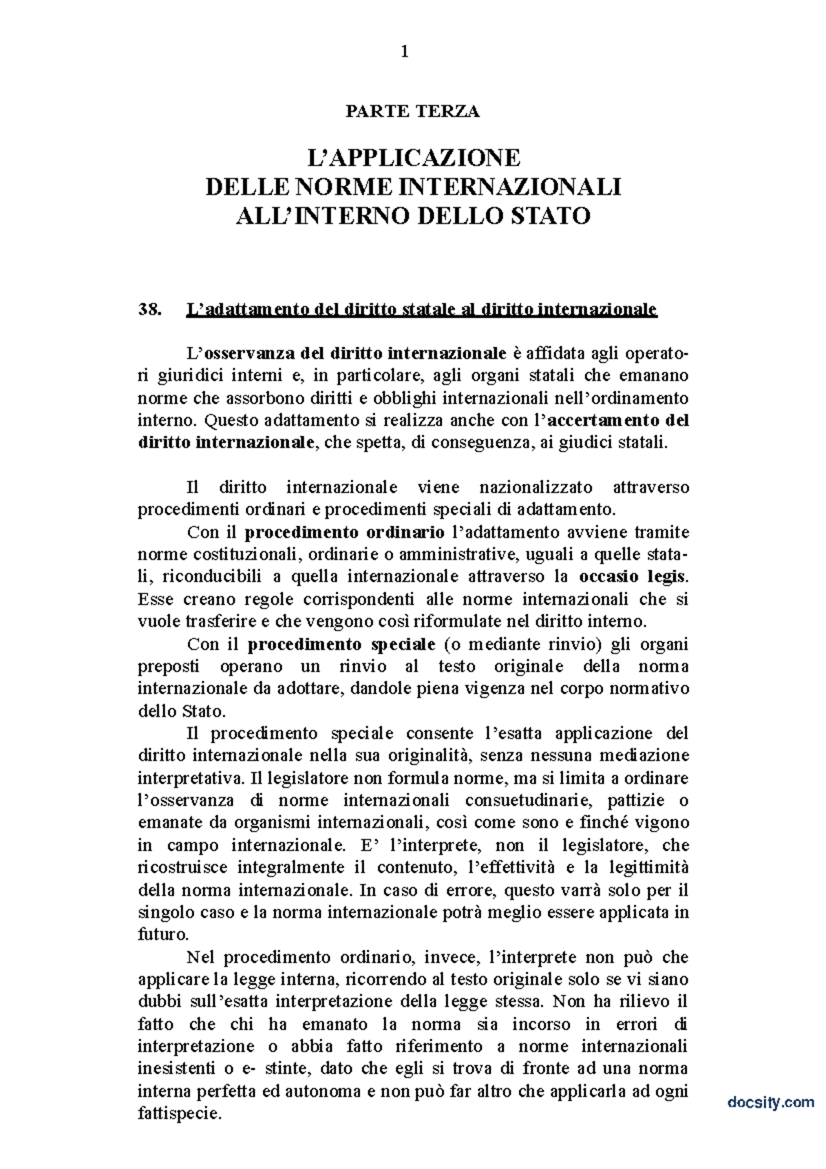 Parte terza - 1 PARTE TERZA L’APPLICAZIONE DELLE NORME INTERNAZIONALI ...