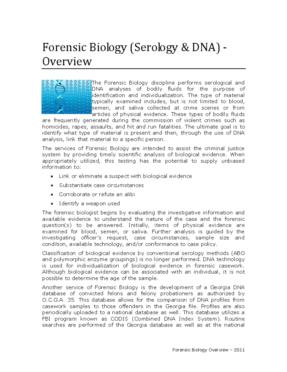 180850378 GBI-Biology - Forensic Biology (Serology & DNA) - Overview ...