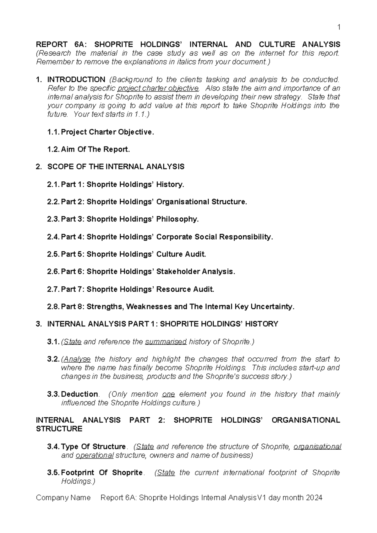 Report 6A.template wil.internal - REPORT 6A: SHOPRITE HOLDINGS ...