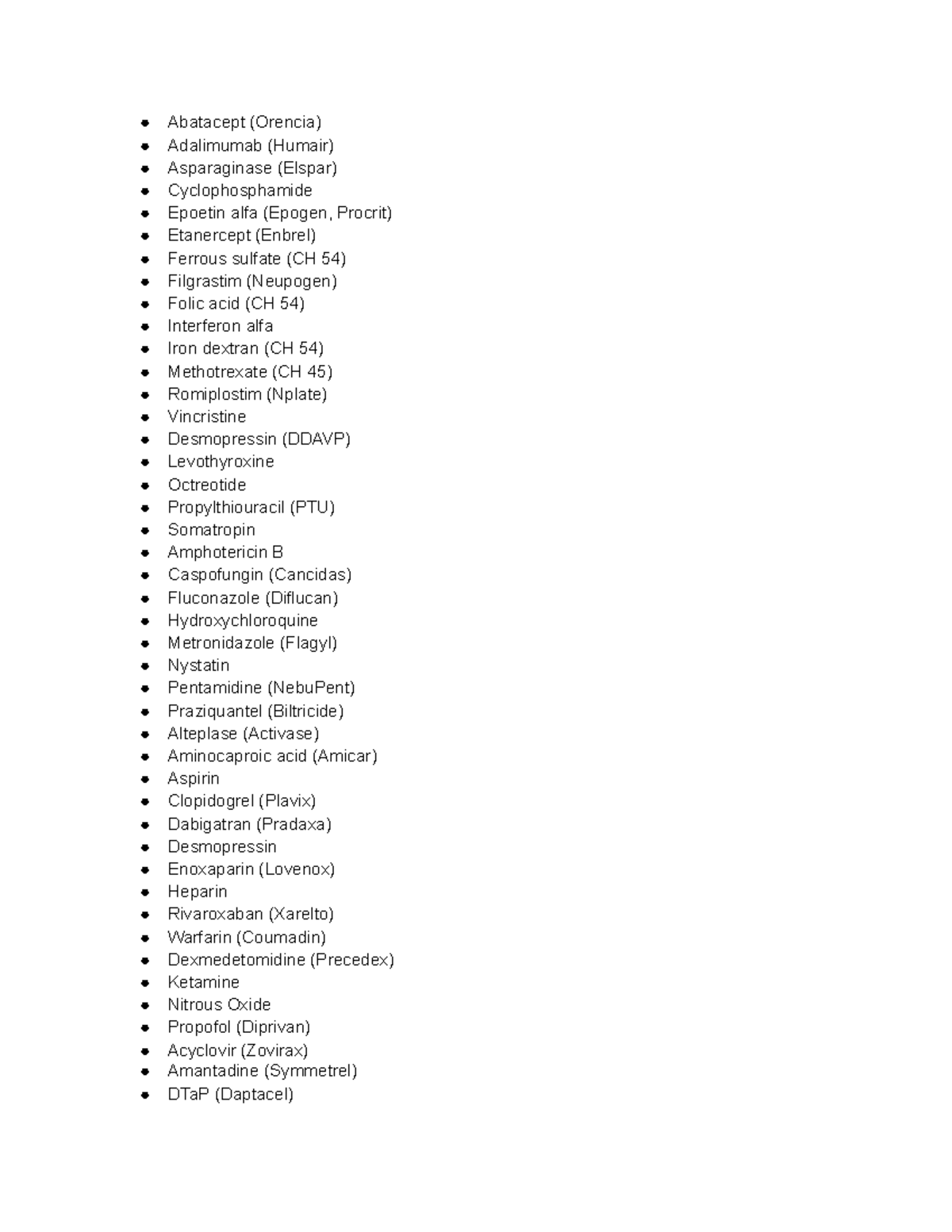 Pharm Exam 3 Drugs - Abatacept (Orencia) Adalimumab (Humair ...