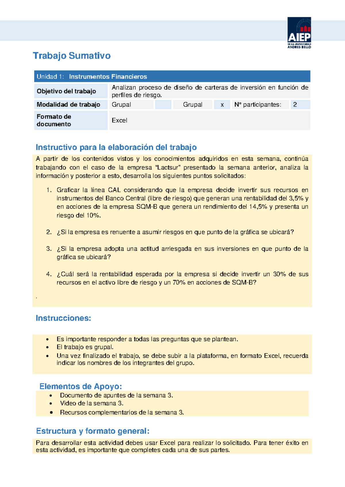 93512844 - trabajo semana 1 - Trabajo Sumativo Instructivo para la elaboración del trabajo A ...