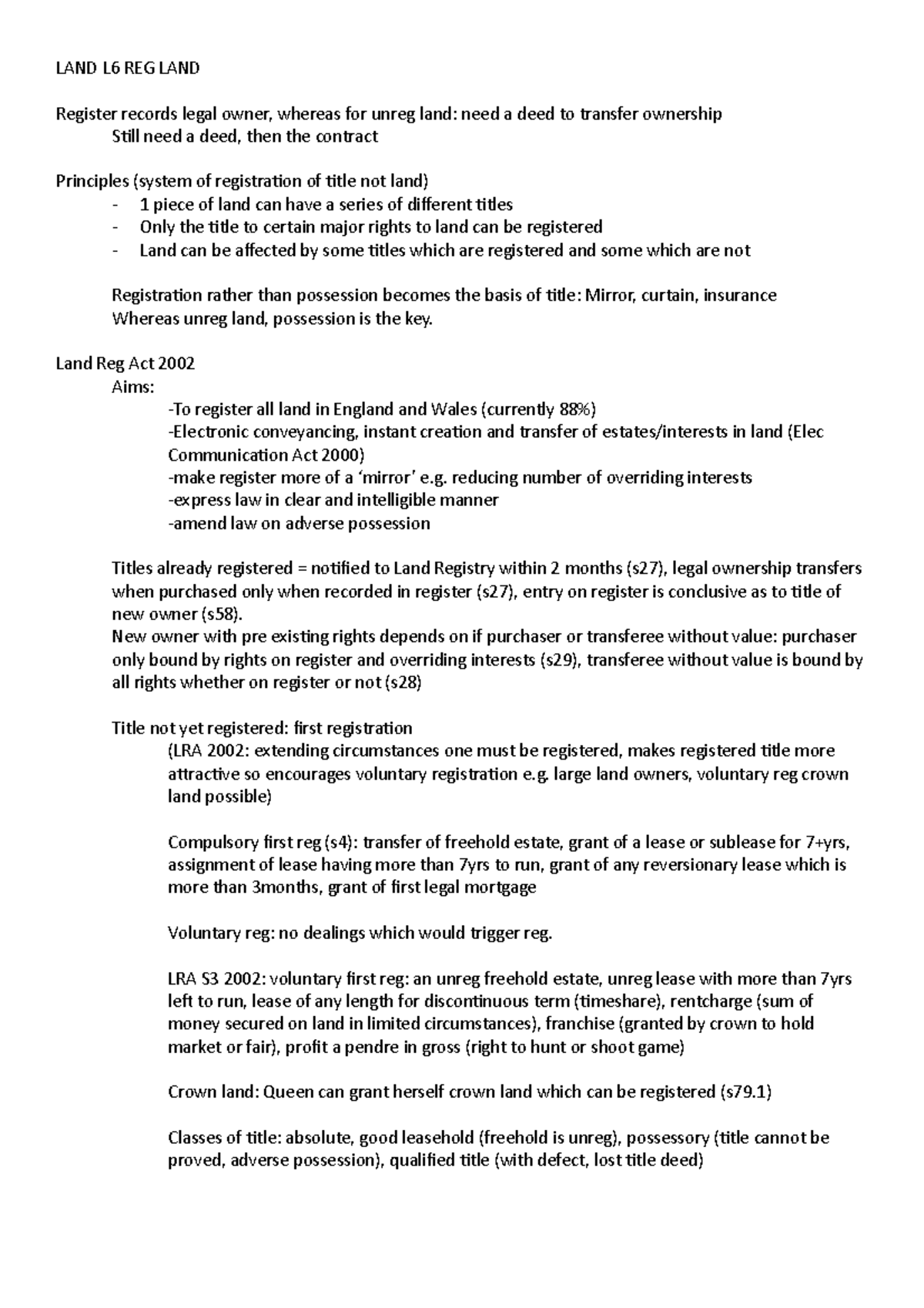 Land L6 Reg Land - Registered Land - LAND L6 REG LAND Register records ...