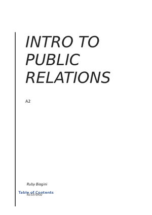 Intro TO Public Relations - INTRO TO PUBLIC RELATIONS W1. LECTURE ...