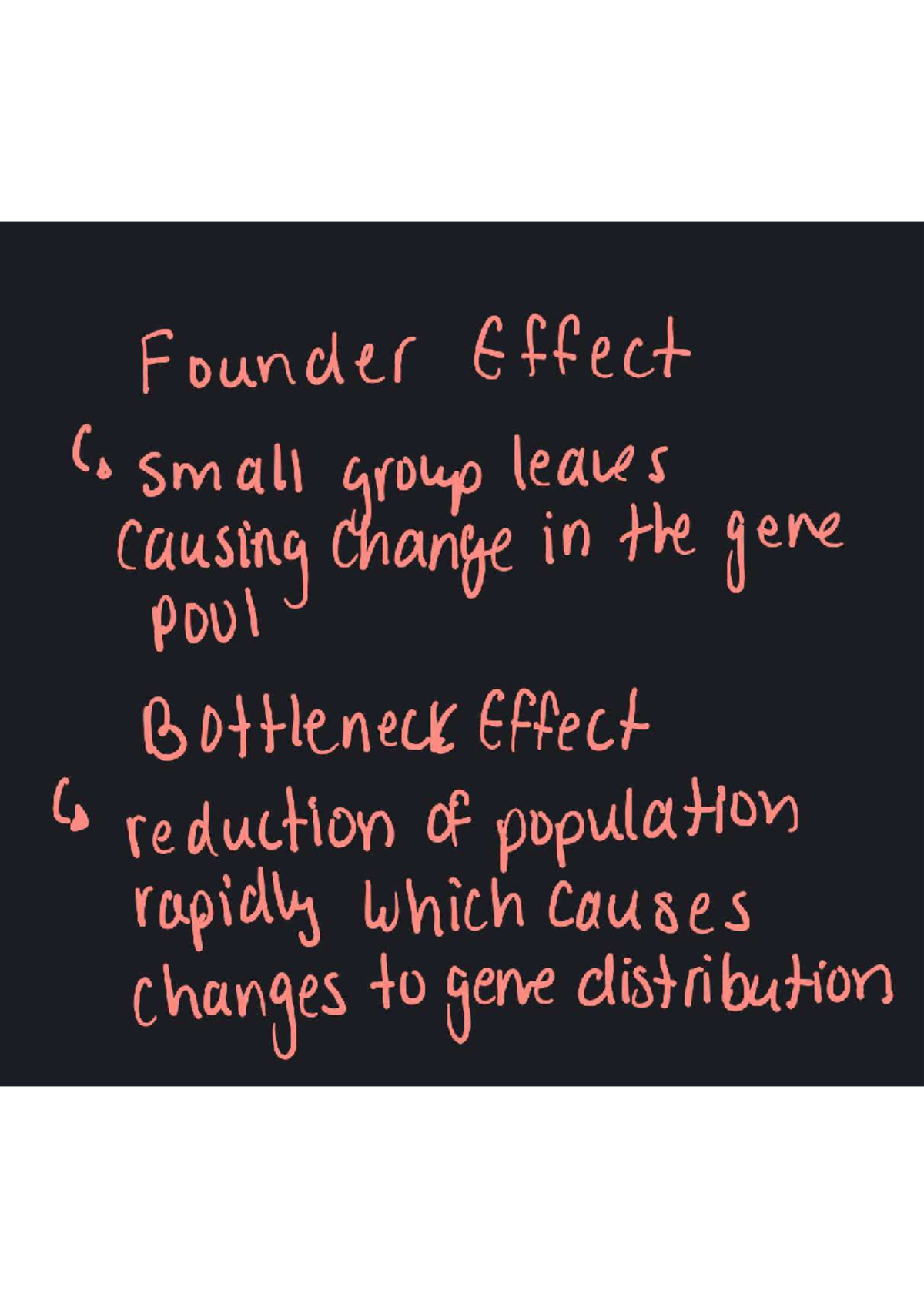 Founder vs Bottleneck - Grade 11 Biology notes - Founder Effect Cs ...